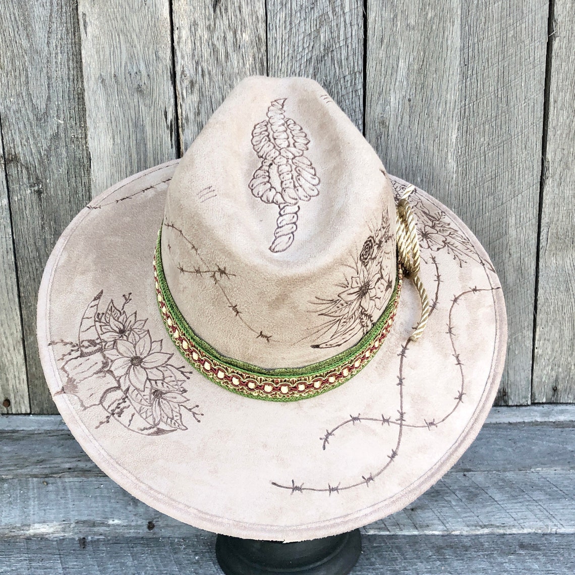 Custom Burned Hats Burned and Distressed Hats Fedora Hat - Etsy
