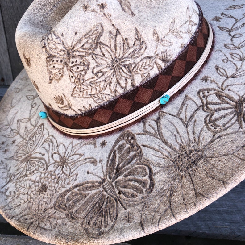 Custom Burned Hats Burned and Distressed Hats Fedora Hat - Etsy