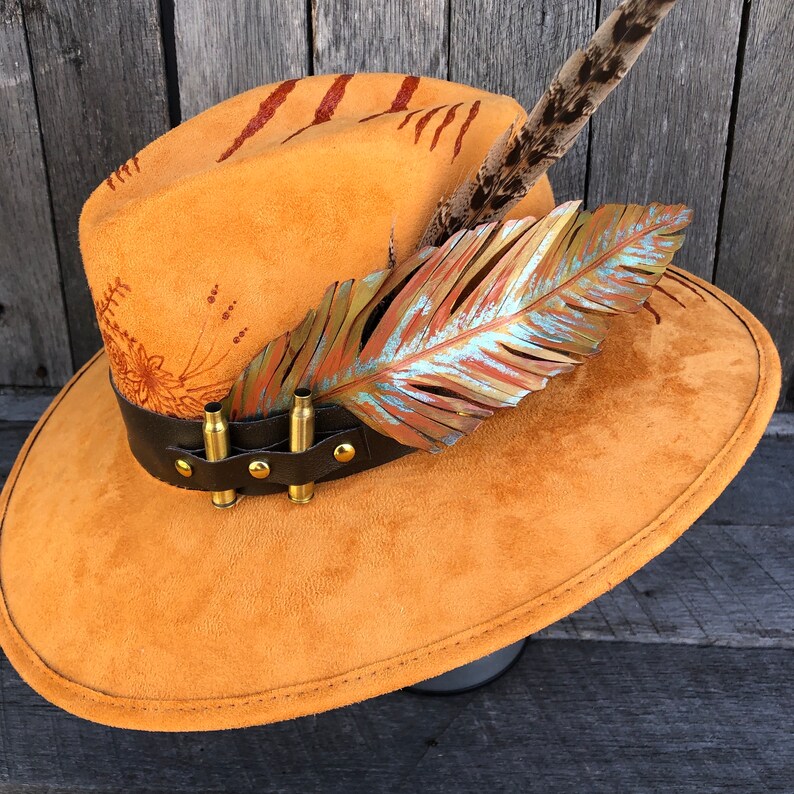 Custom Burned Hats Burned and Distressed Hats Fedora Hat - Etsy