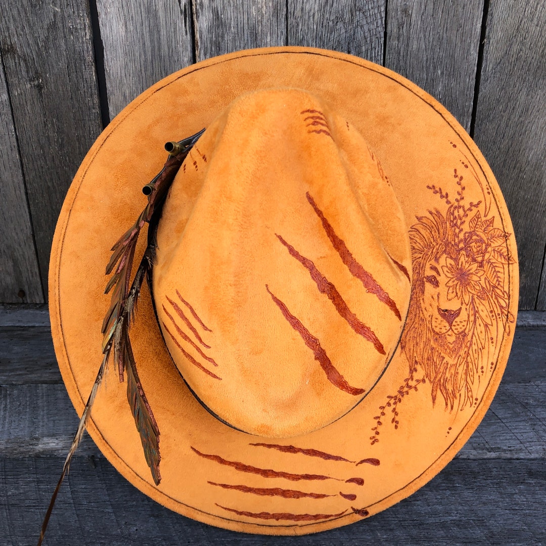 Custom Burned Hats Burned and Distressed Hats Fedora Hat - Etsy