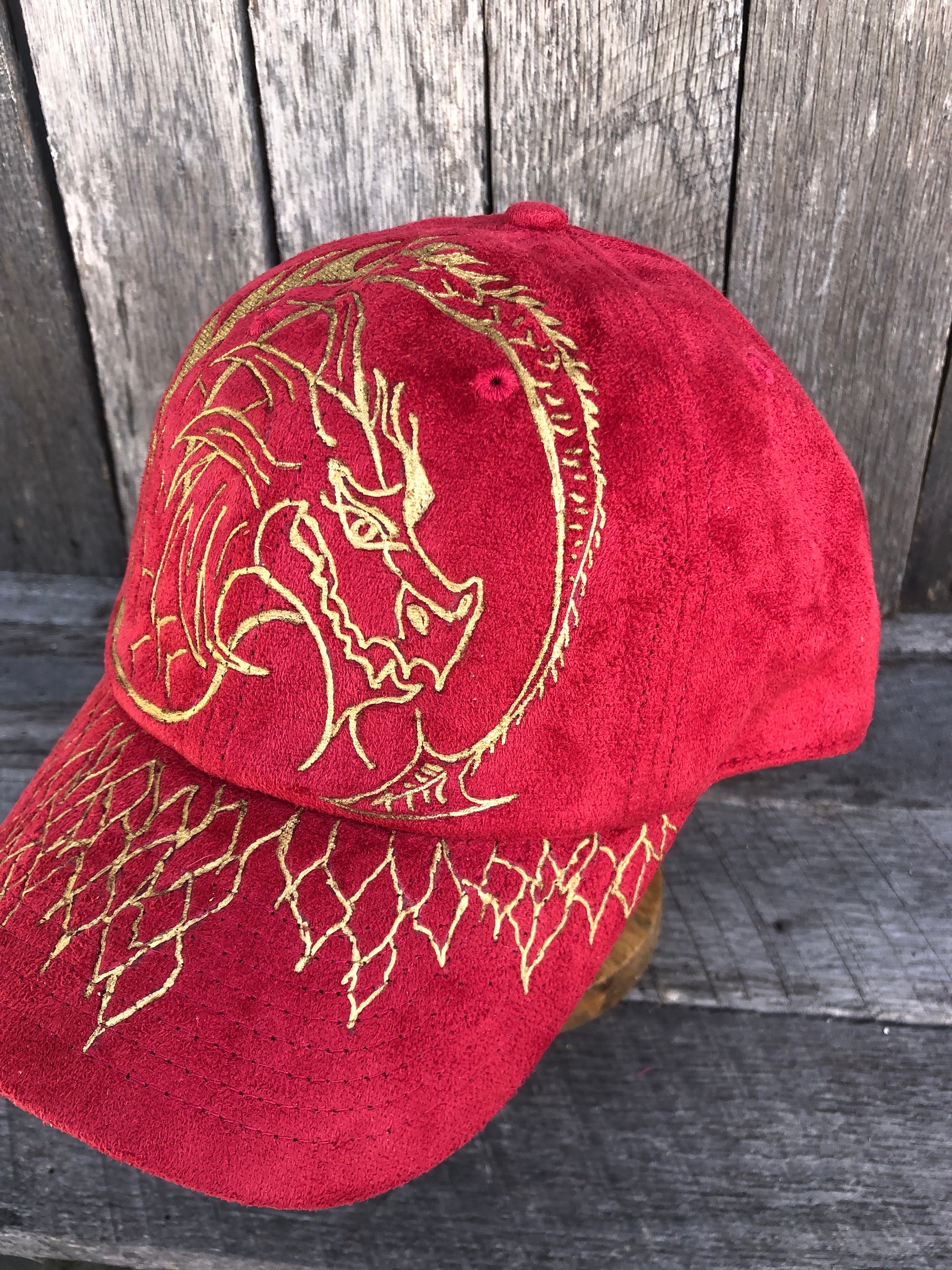 Year of the Dragon, Red and Gold Custom Designed Baseball Cap ...