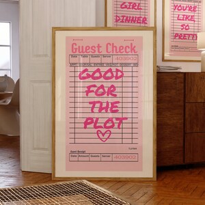 Guest Check Print, Trendy Wall Art, Good for the Plot Print, Retro Wall Art, Bar Cart Art ...