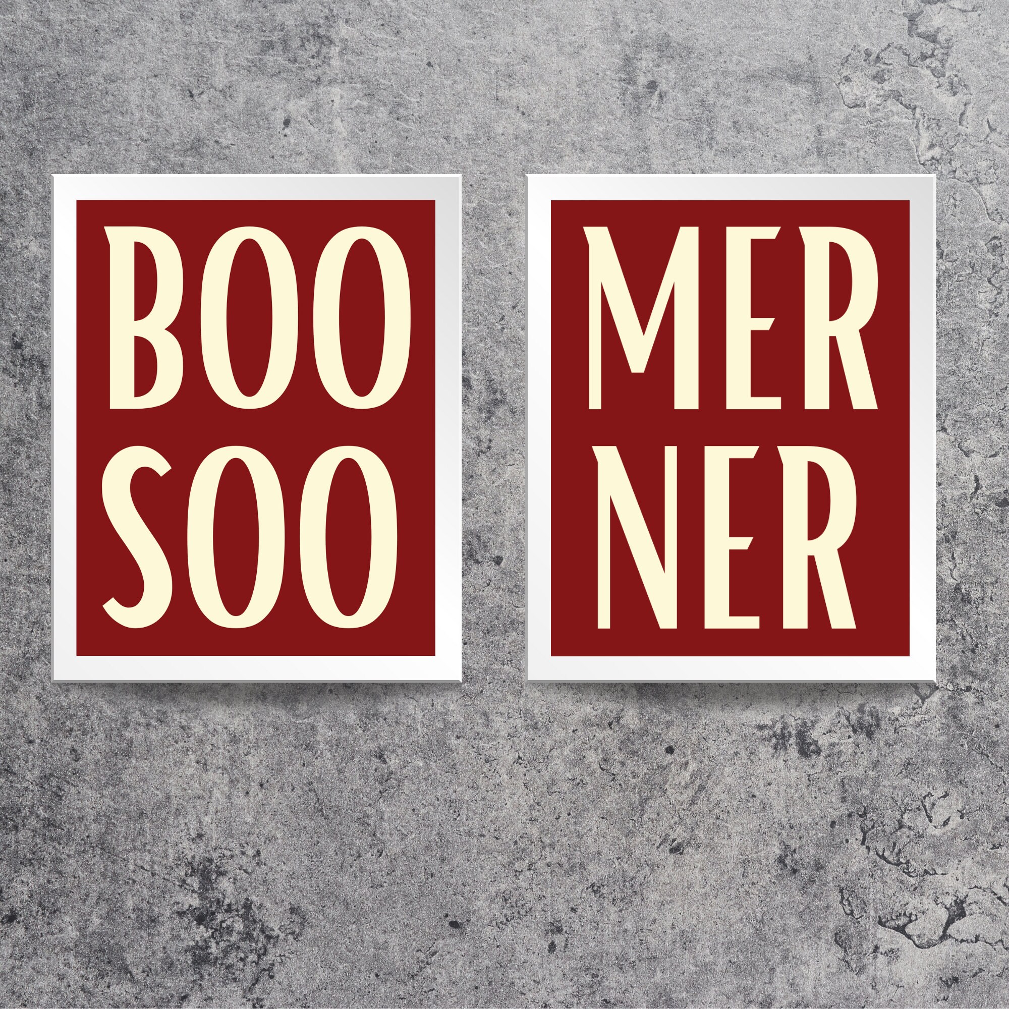 Boomer Sooner Art Set of 2 | Norman Oklahoma | Oklahoma Fan Gift ...