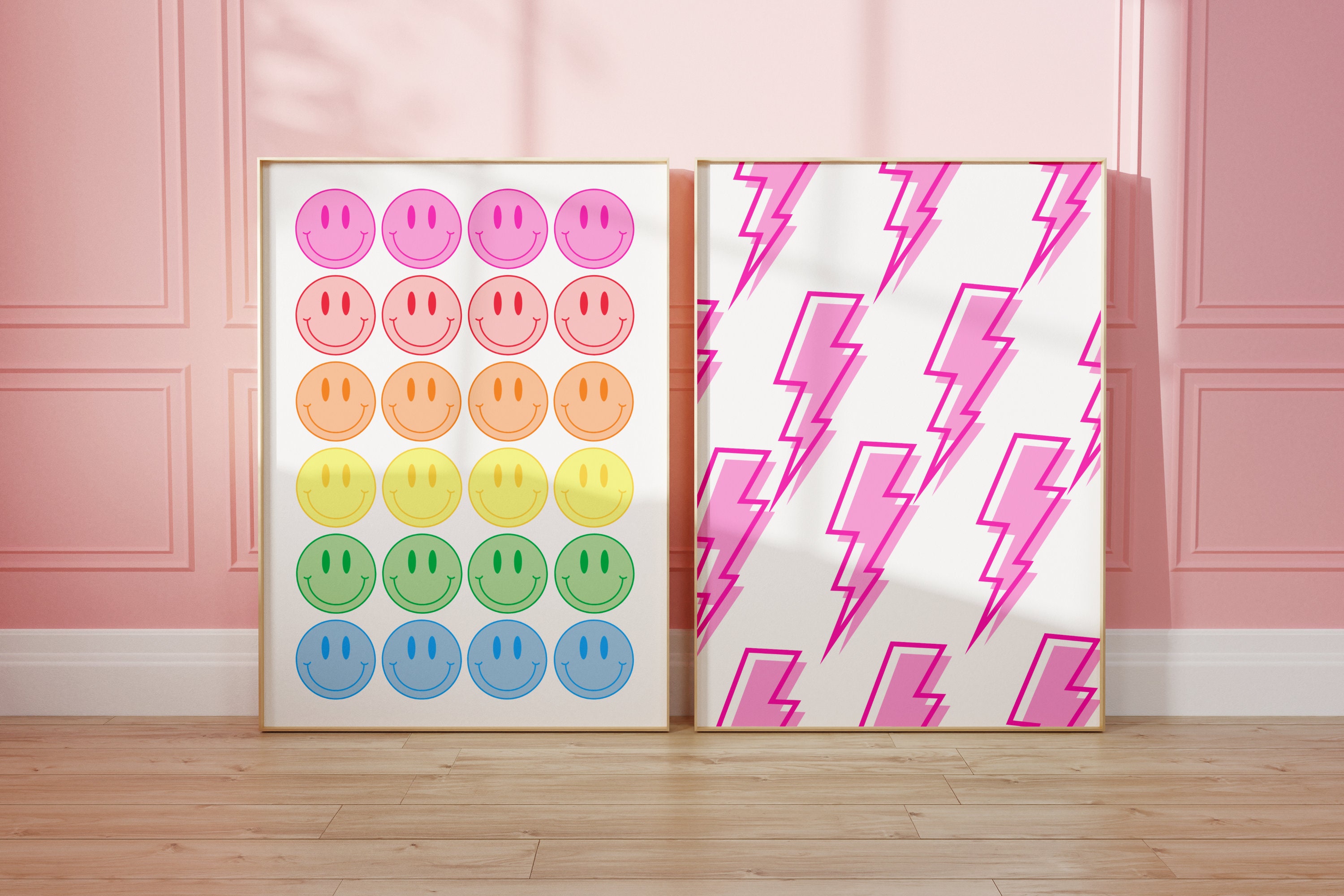 Preppy Pink Posters, Trendy Wall Art, Preppy Aesthetic Gallery Set of 3 ...