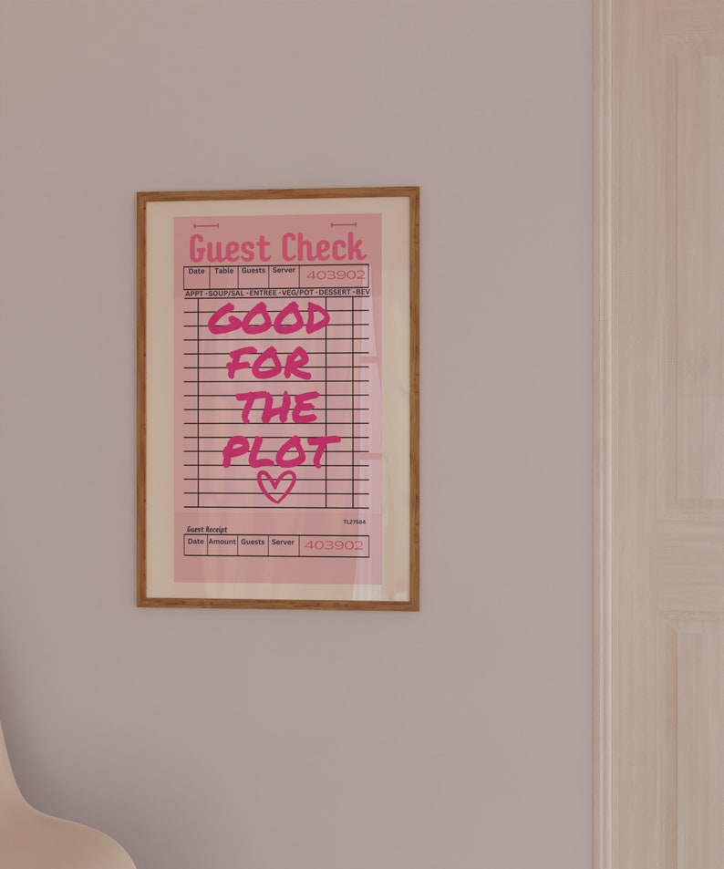 Guest Check Print, Trendy Wall Art, Good for the Plot Print, Retro Wall Art, Bar Cart Art ...