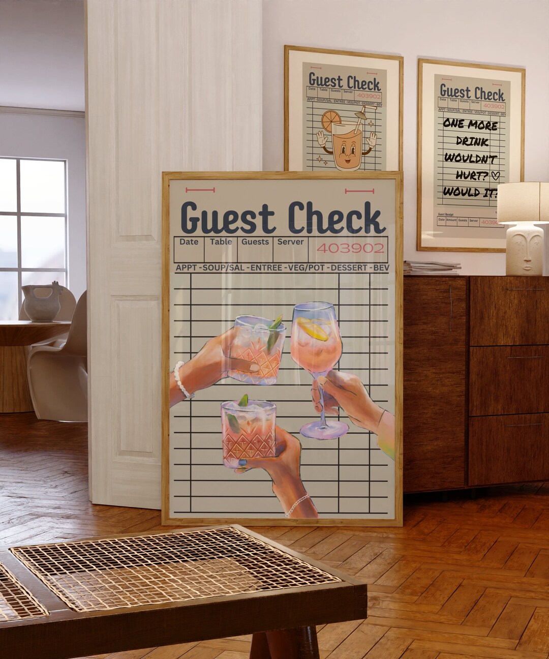 Guest Check Cheers Cocktail Printable, Guest Check Print, Bar Cart ...
