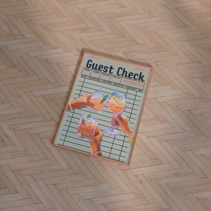 Guest Check Cheers Cocktail Printable, Guest Check Print, Bar Cart ...