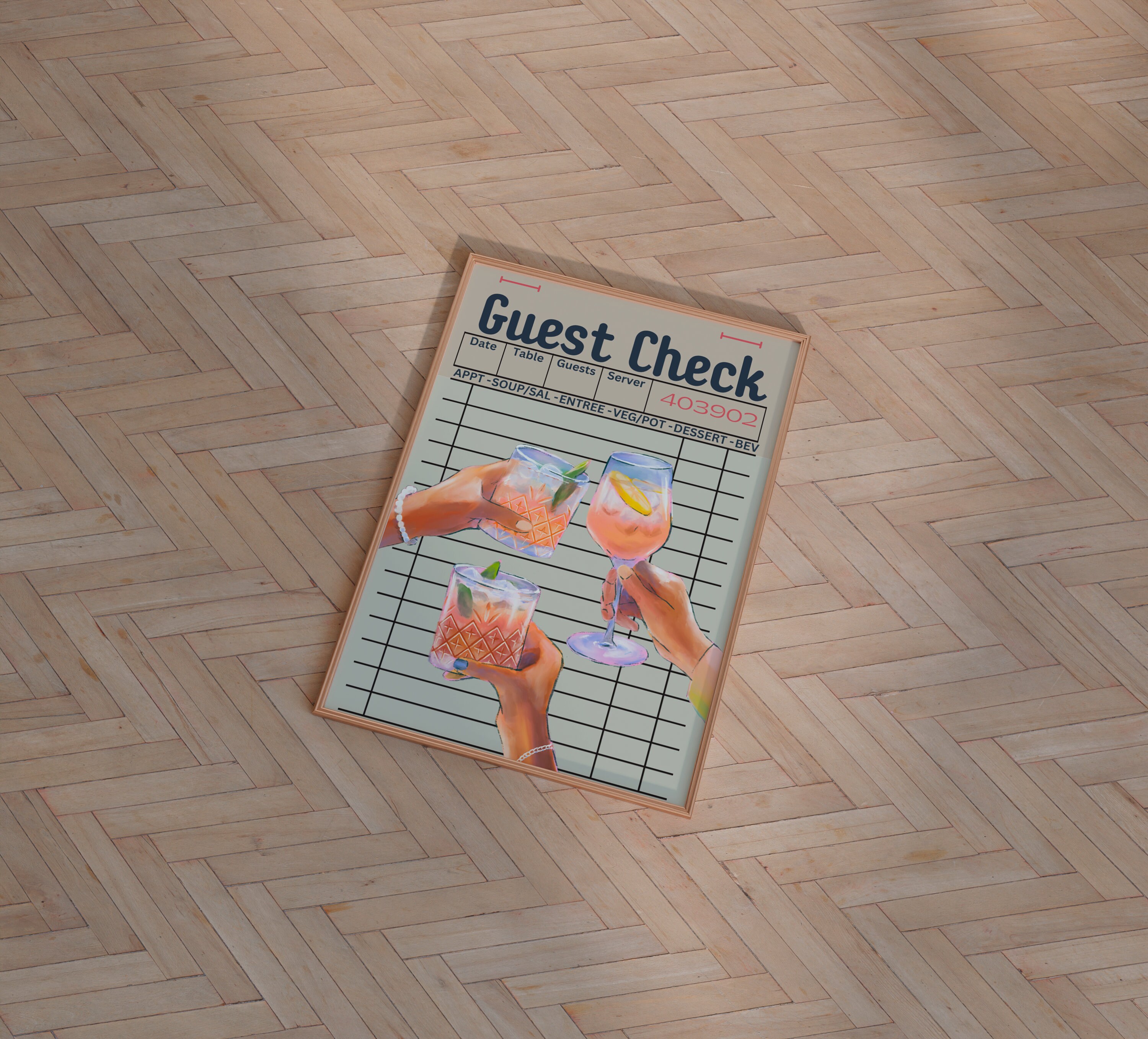 Guest Check Cheers Cocktail Printable Guest Check Print Bar - Etsy