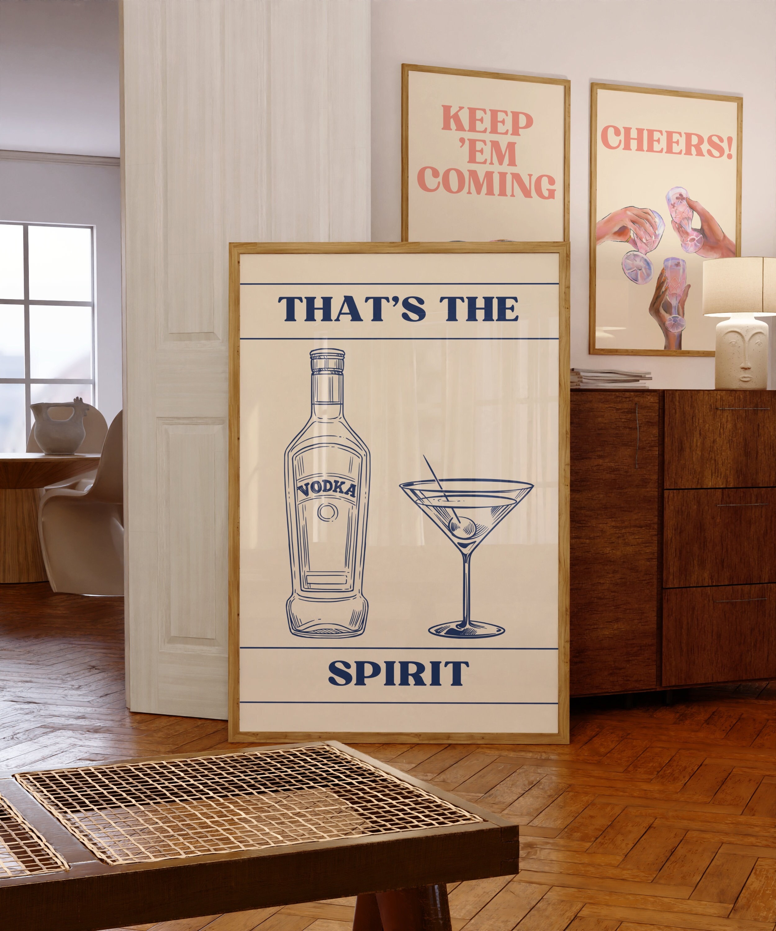 Bar Art Print, Vintage Liquor Poster, Bar Cart Wall Art, That's the ...