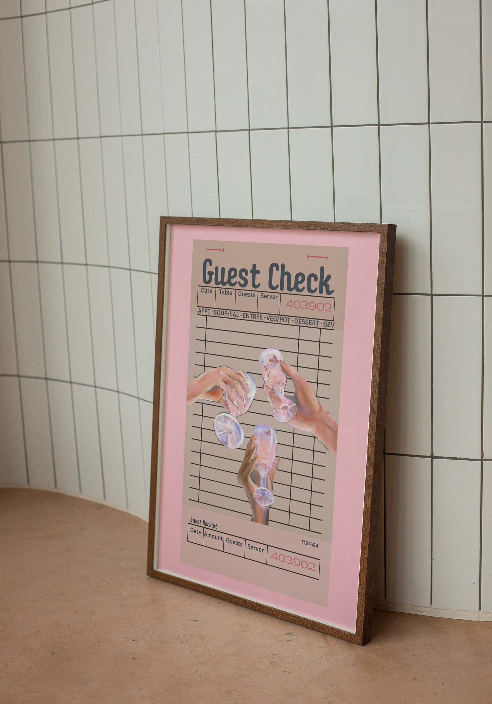 Guest Check Cheers cocktail Printable Bar Cart Print Trendy Art Print ...