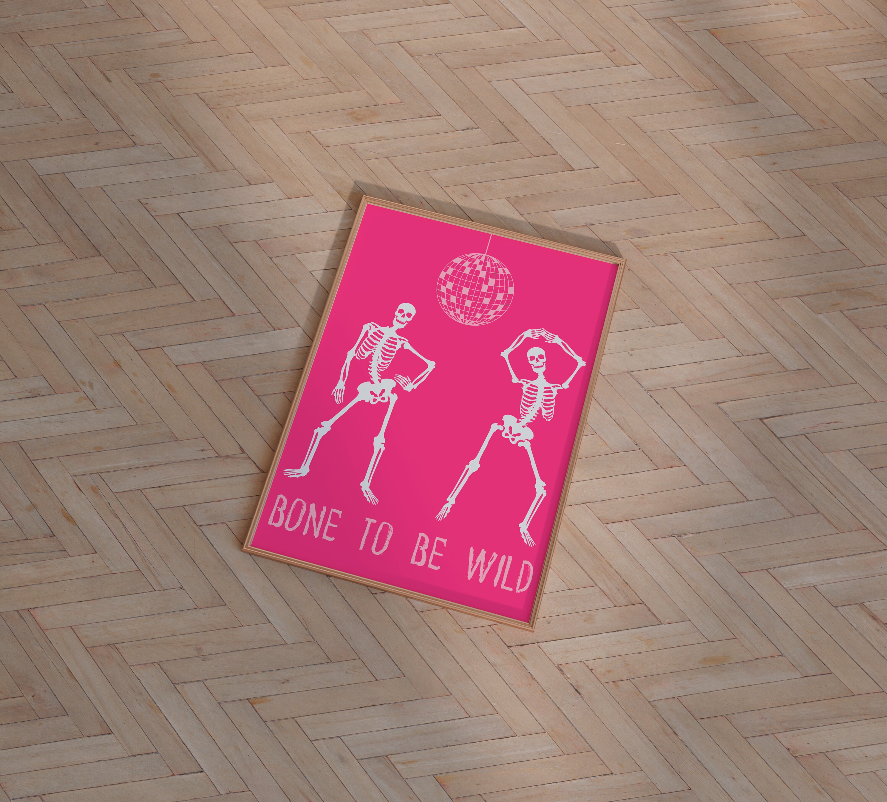 Pink Preppy Print Skeleton Art Print Aesthetic Print Preppy - Etsy