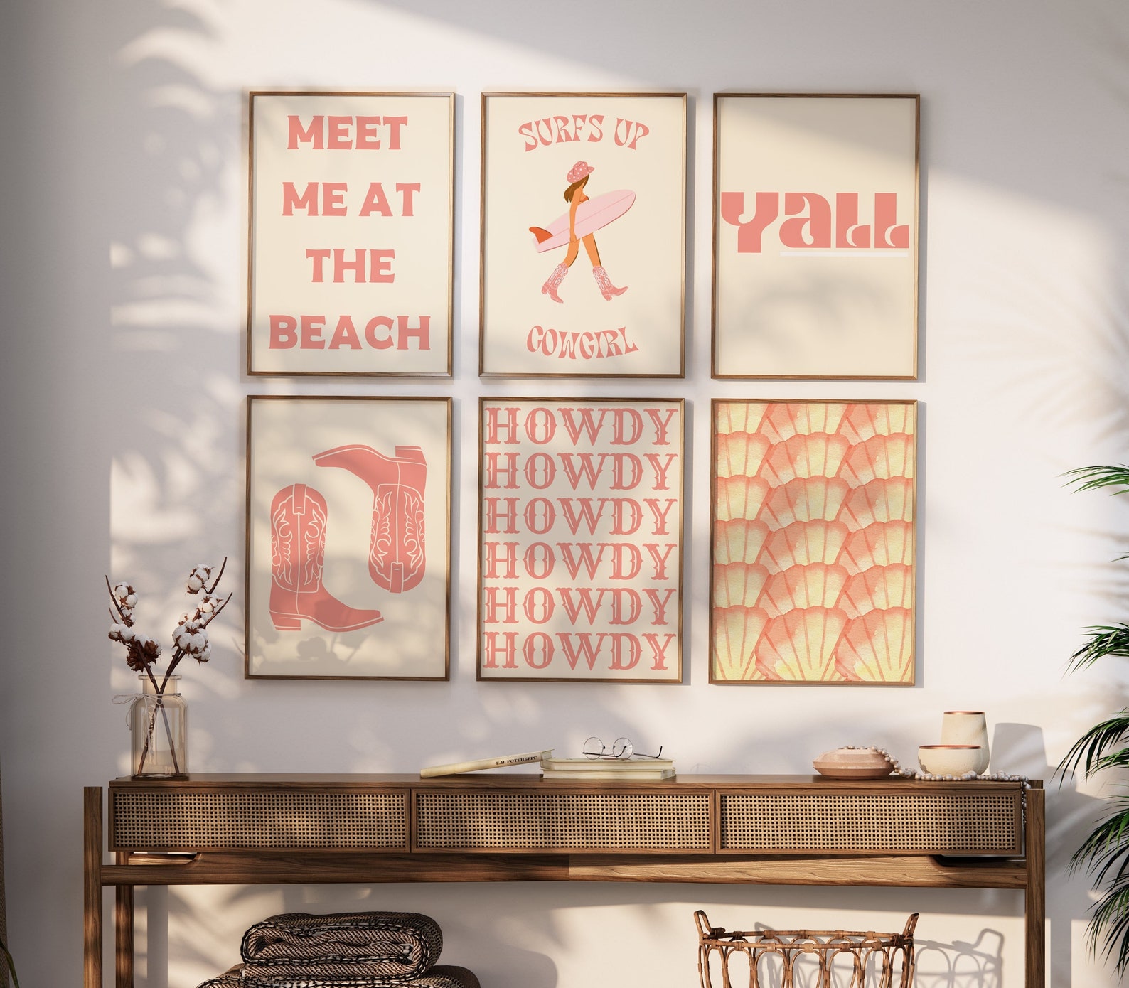 Coastal Cowgirl Gallery Wall Set Digital Poster Art Set of 6 Trending ...