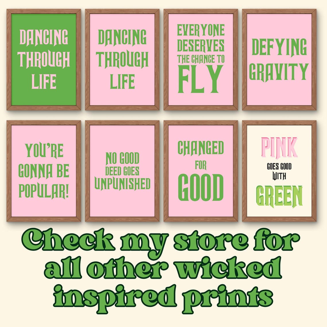 Defying Gravity Print, Pink Wicked Print, Glinda and Elphaba Song Quote ...