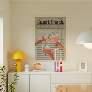 Guest Check Cheers Cocktail Printable, Guest Check Print, Bar Cart ...
