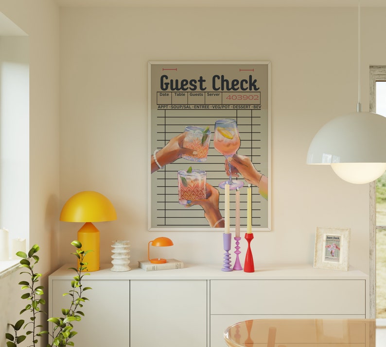 Guest Check Cheers Cocktail Printable, Guest Check Print, Bar Cart ...