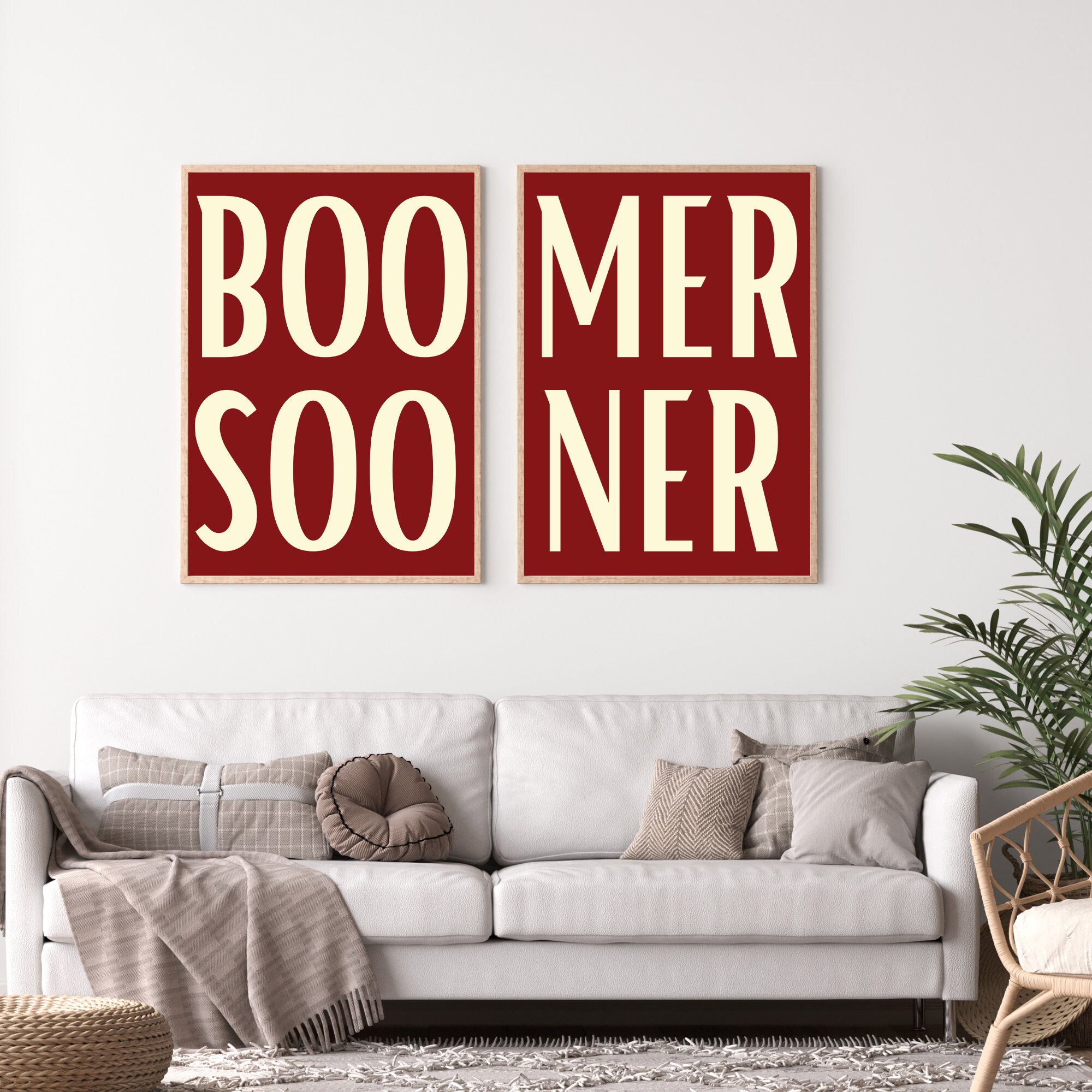 Boomer Sooner Art Set of 2 | Norman Oklahoma | Oklahoma Fan Gift ...