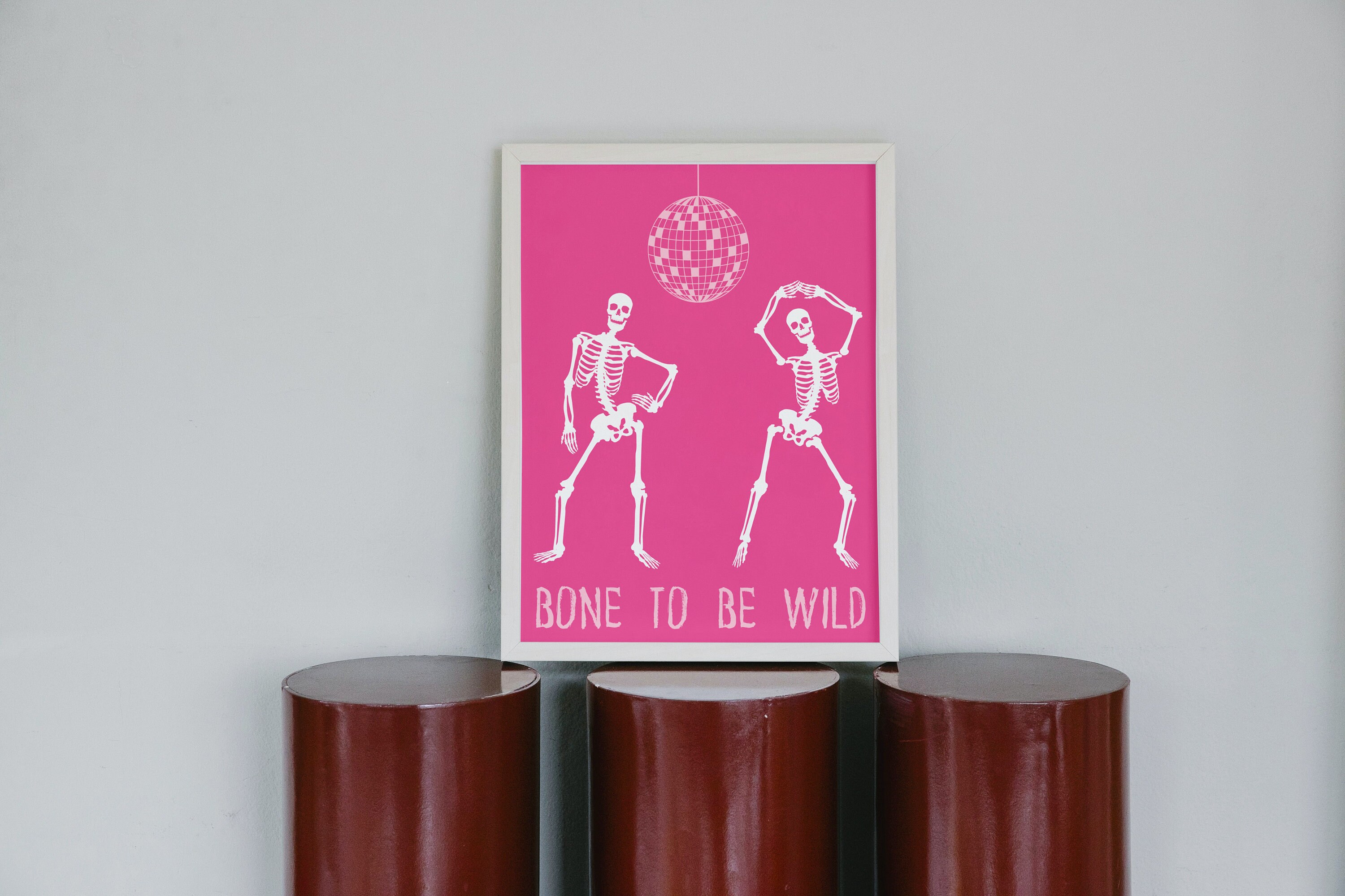 Pink Preppy Print Skeleton Art Print Aesthetic Print Preppy - Etsy