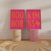 Preppy Hook Em Set of 2 Austin Texas Preppy Room Decor Pink Orange Wall ...