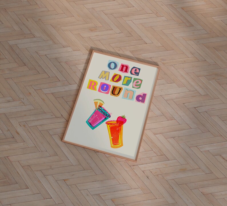 One More Round Print, Bar Cart Print, Y2K Aesthetic Print, Magazine ...