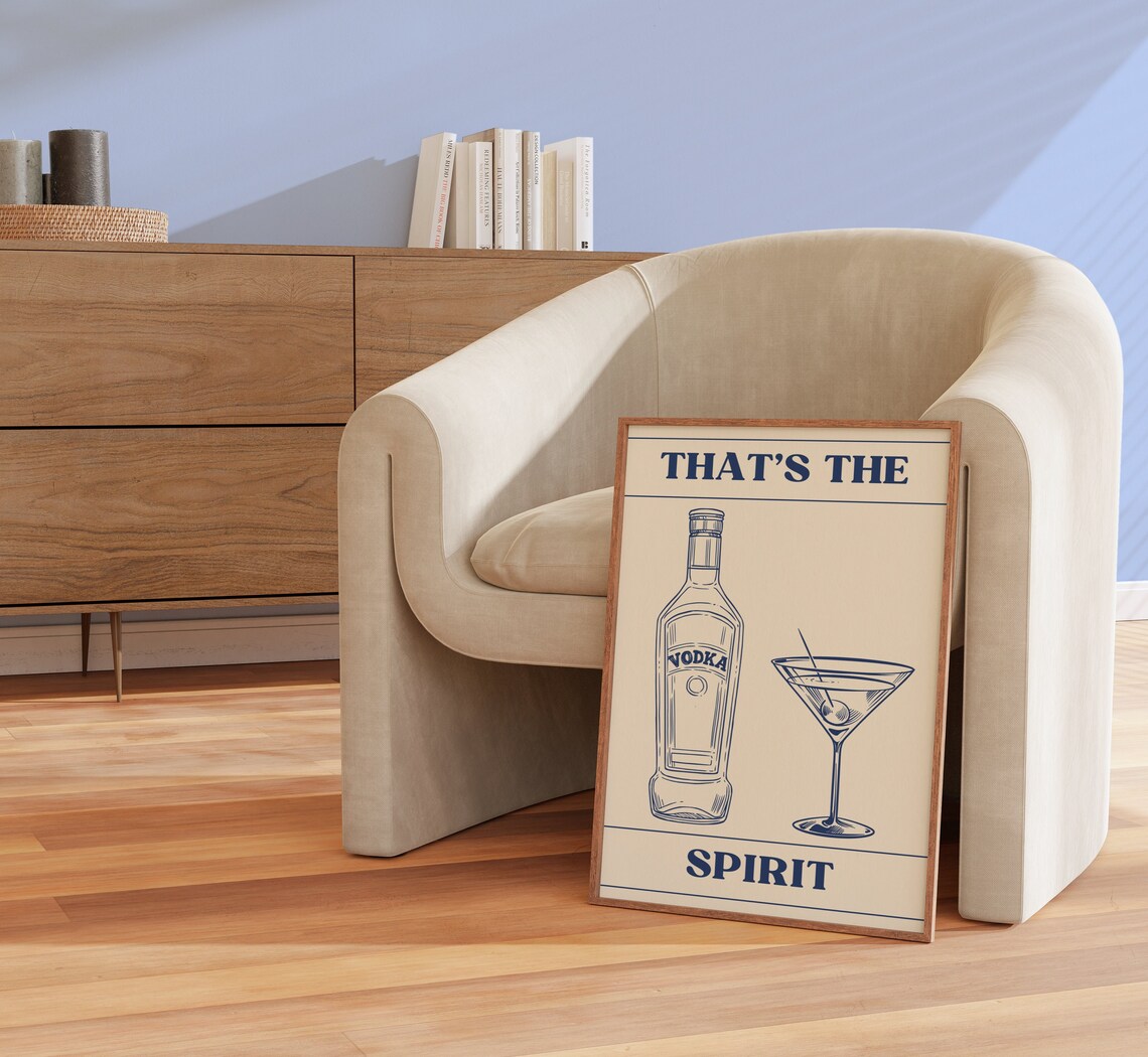 Bar Art Print Vintage Liquor Poster Bar Cart Wall Art - Etsy