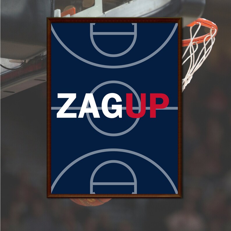 Gonzaga Wall Art Set of 3, Gonzaga Basketball Decor, Gonzaga University ...