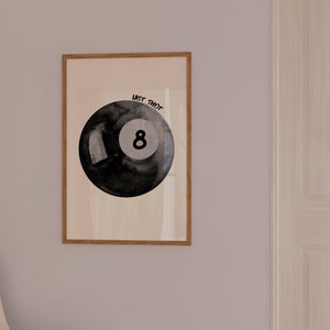 Vintage 8 Ball Art Retro Casino Print Vintage Pool Ball Print Hand ...
