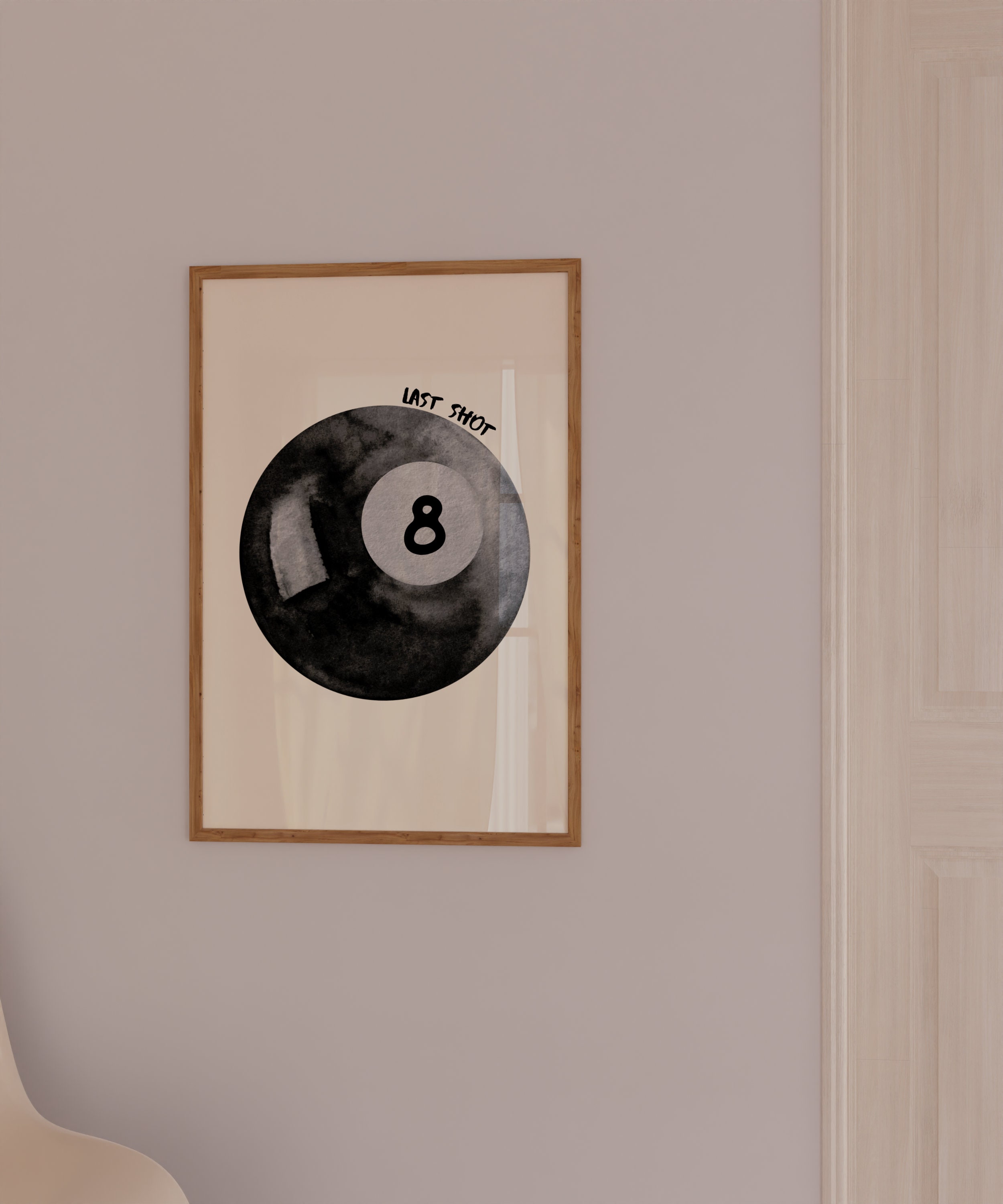 Vintage 8 Ball Art Retro Casino Print Vintage Pool Ball Print Hand ...