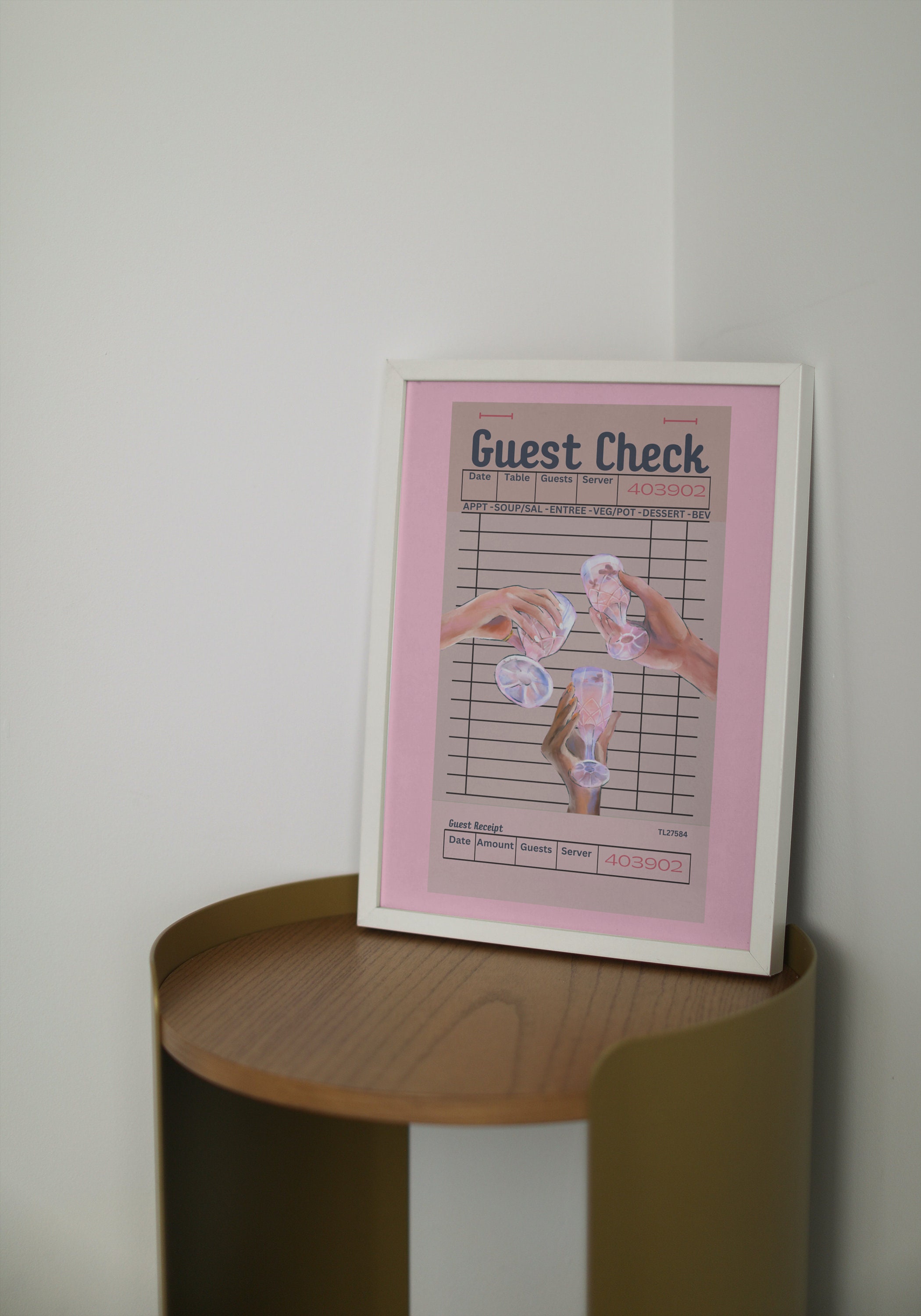Guest Check Cheers cocktail Printable Bar Cart Print Trendy Art Print ...