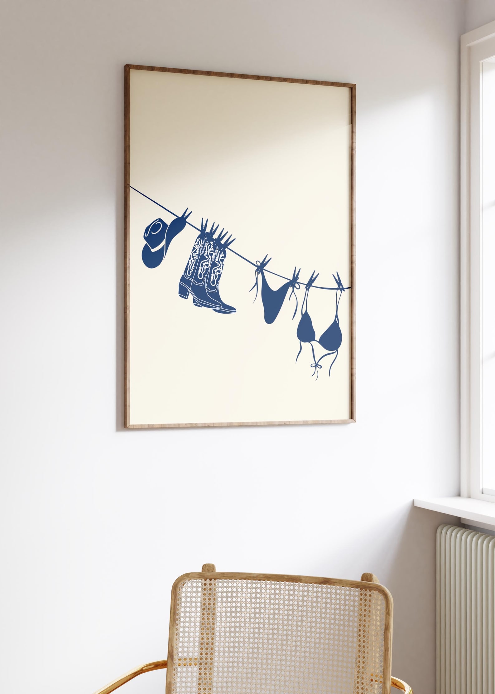 Bikini Art Poster | Physical Print | Rolled Poster | Navy Bikini Beach ...