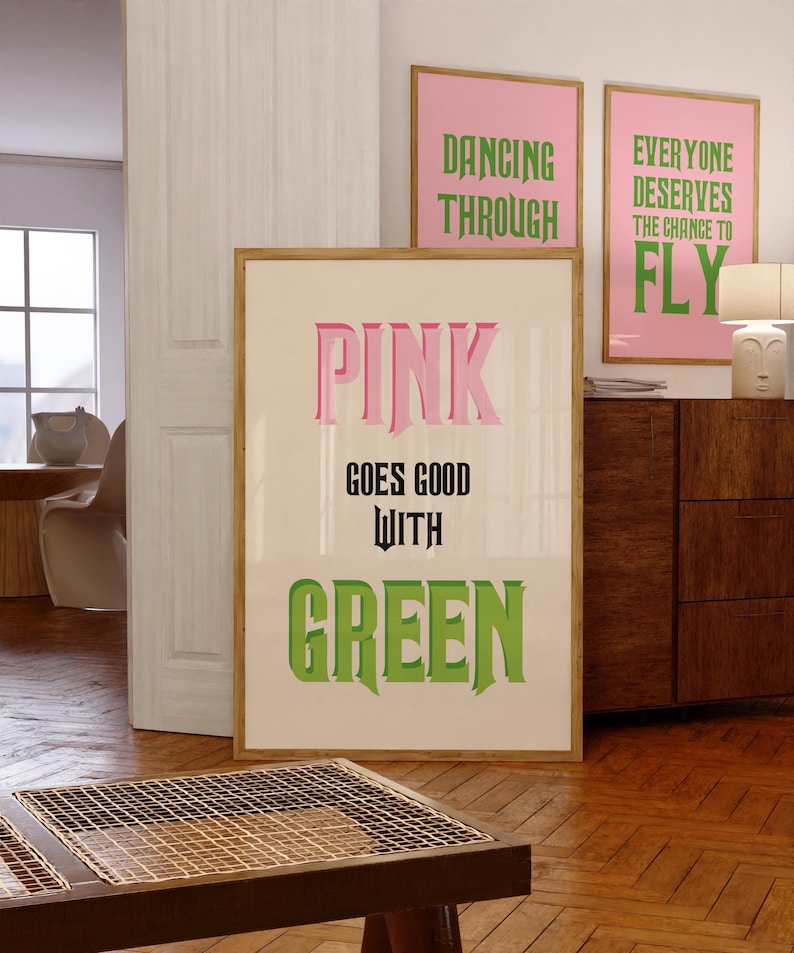 Pink Goes Good With Green Print, Pink Wicked Print, Glinda and Elphaba ...