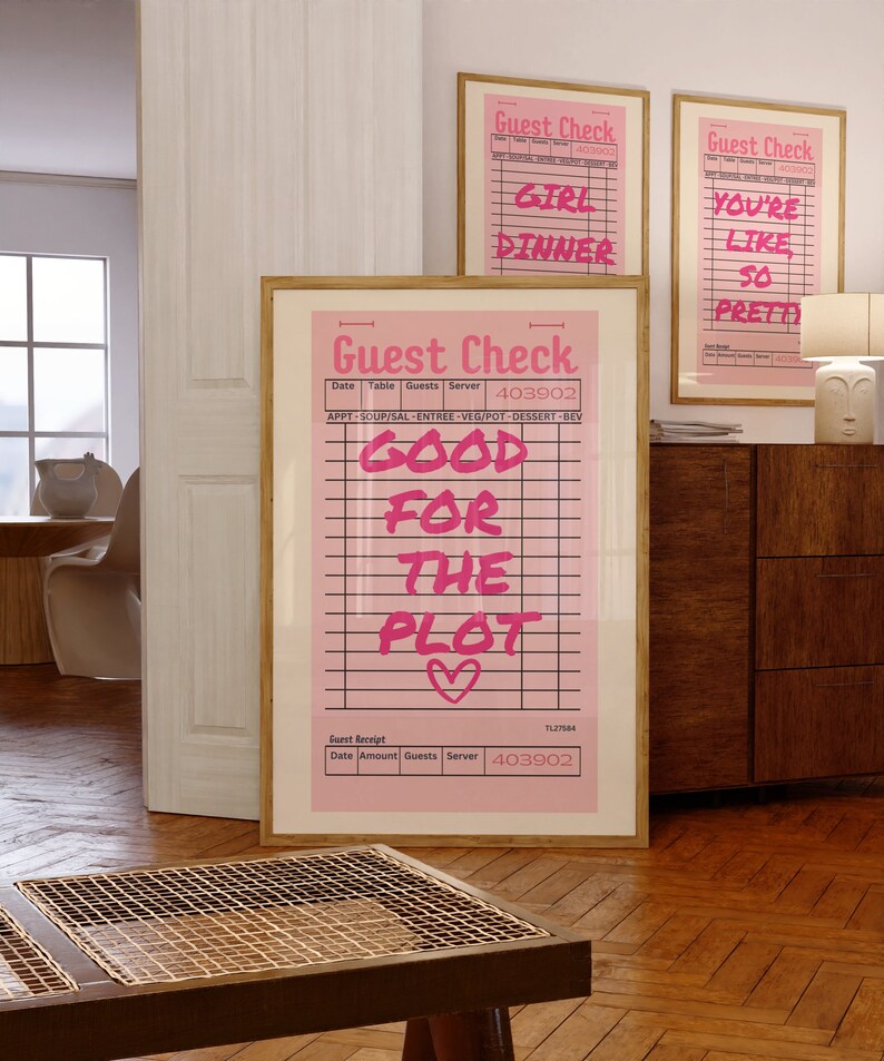 Guest Check Print, Trendy Wall Art, Good for the Plot Print, Retro Wall Art, Bar Cart Art ...