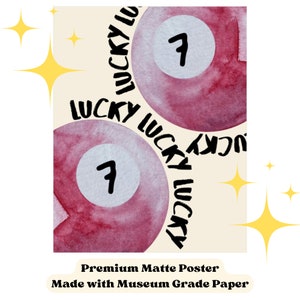 Vintage Pool Ball Poster | Physical Print | Rolled Poster | Retro Hand ...