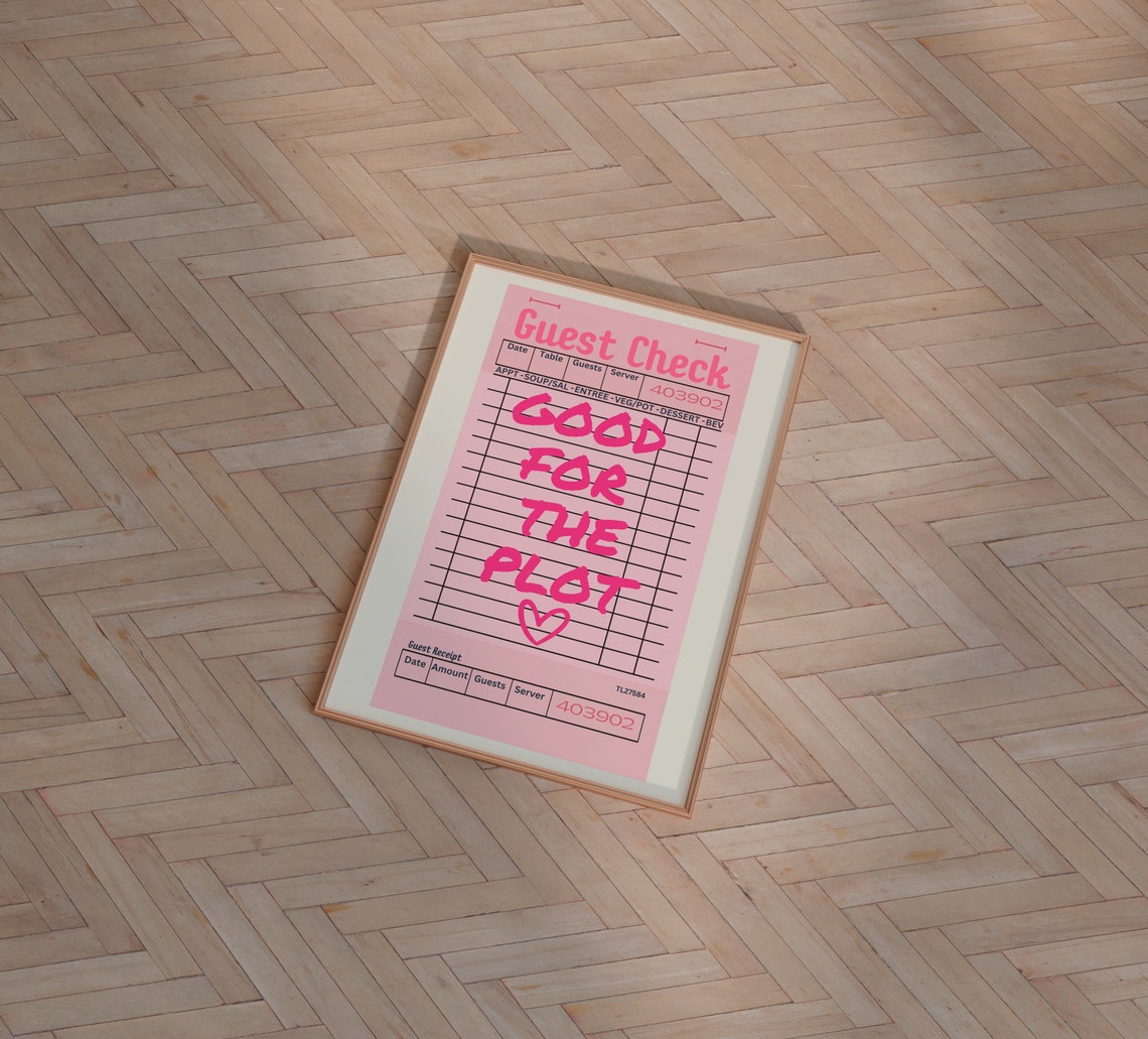 Guest Check Print, Trendy Wall Art, Good for the Plot Print, Retro Wall Art, Bar Cart Art ...