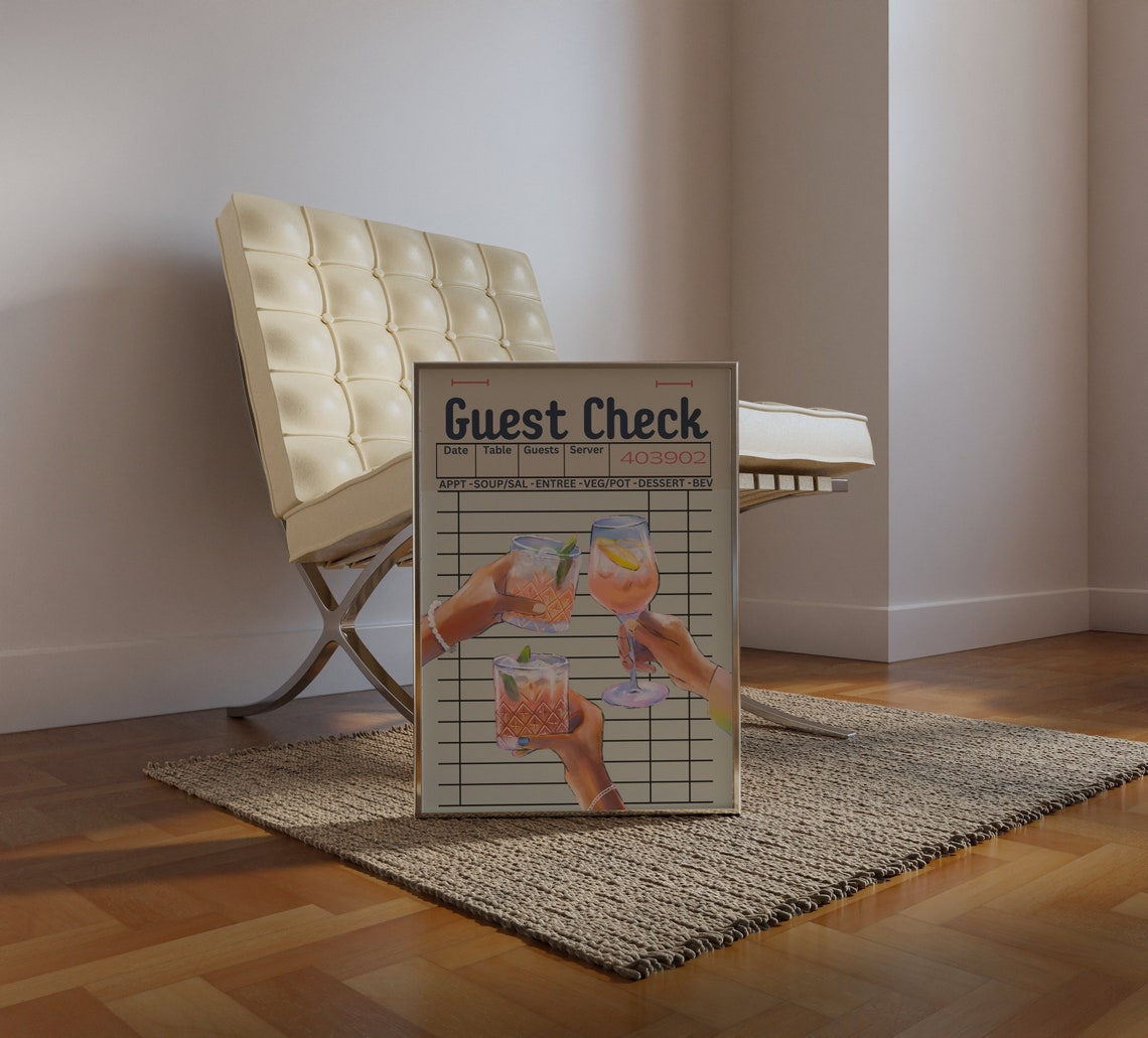Guest Check Cheers Cocktail Printable Guest Check Print Bar - Etsy