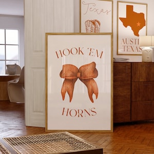 Preppy Austin Texas Set of 3, Trendy Hook Em Prints, Preppy Room Decor ...