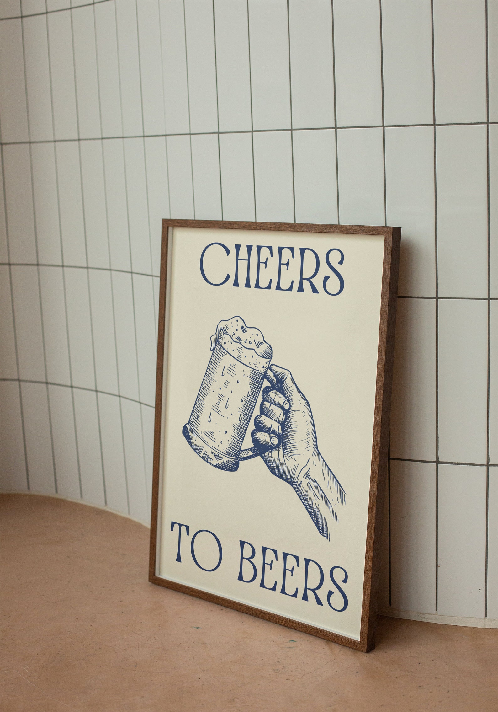Retro Beer Print, Minimalist Beer Print, Bar Cart Print, Funny Beer ...