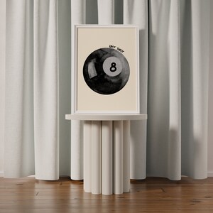 Vintage 8 Ball Art Retro Casino Print Vintage Pool Ball Print Hand ...