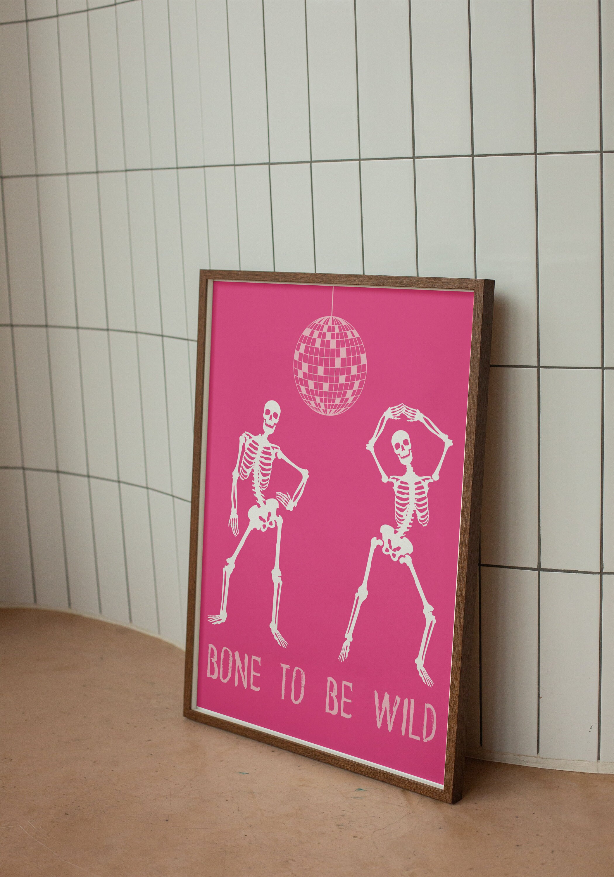 Pink Preppy Print Skeleton Art Print Aesthetic Print Preppy - Etsy