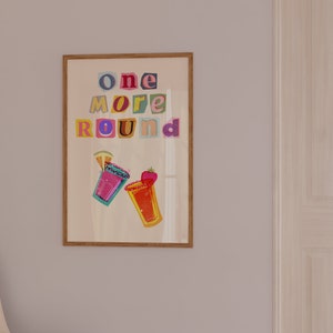 One More Round Print, Bar Cart Print, Y2K Aesthetic Print, Magazine ...