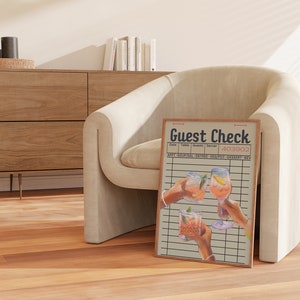 Guest Check Cheers Cocktail Printable, Guest Check Print, Bar Cart ...