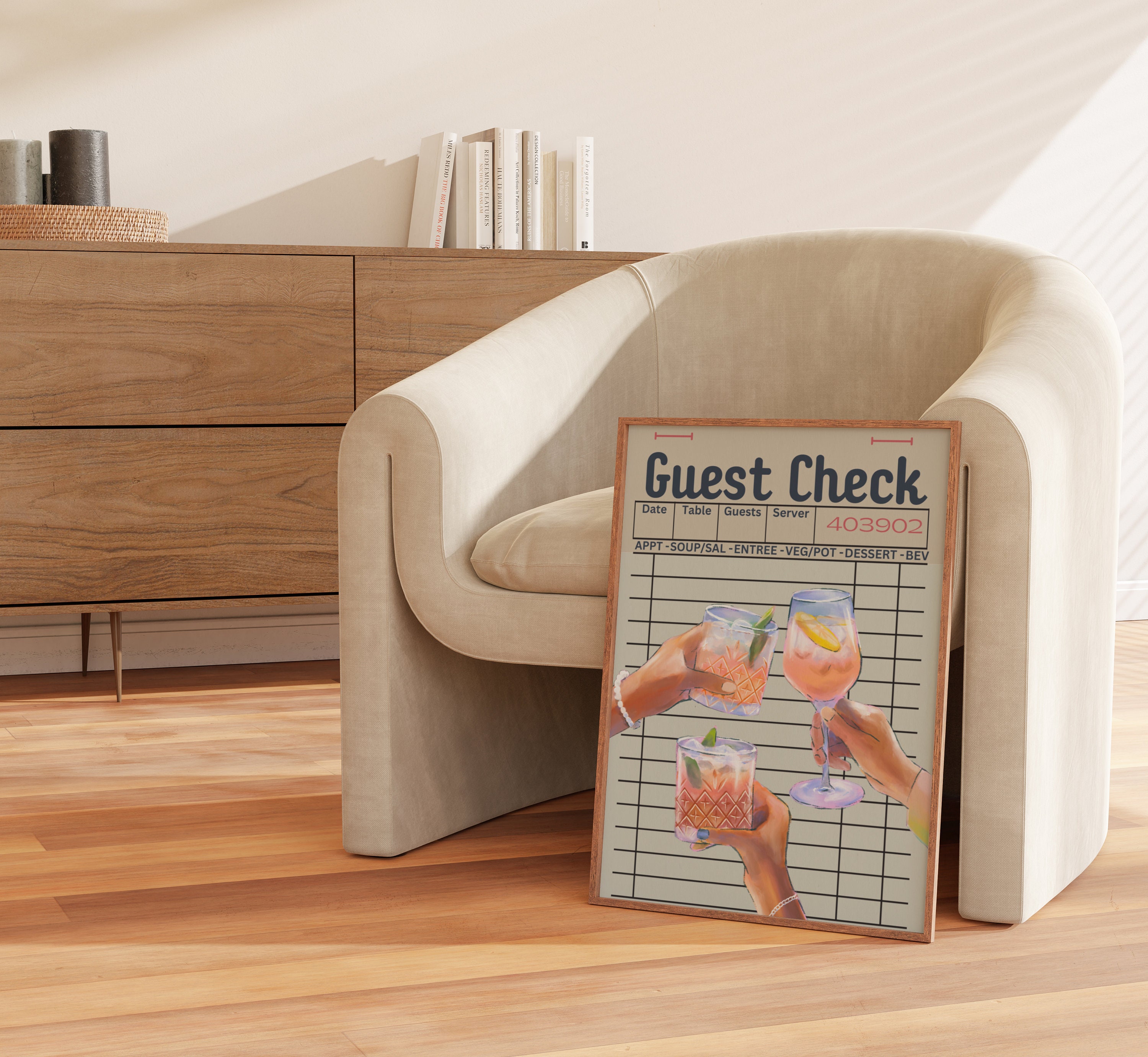 Guest Check Cheers Cocktail Printable Guest Check Print Bar - Etsy