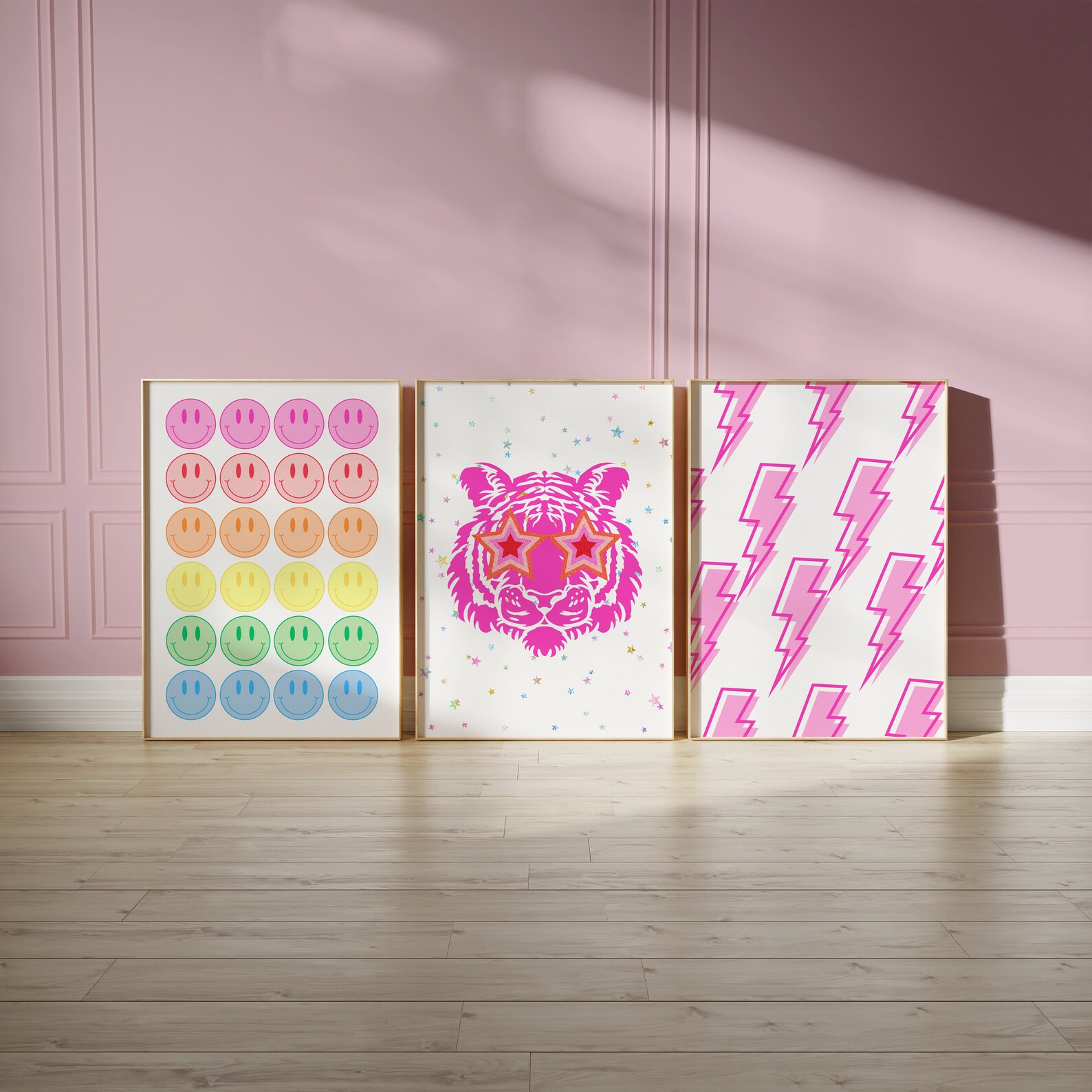 Preppy Pink Posters, Trendy Wall Art, Preppy Aesthetic Gallery Set of 3 ...