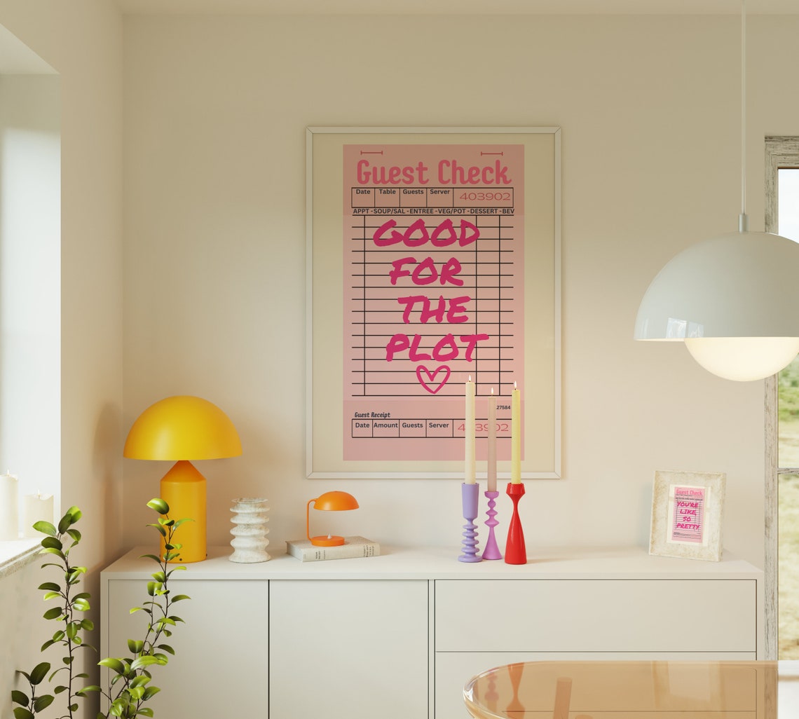 Guest Check Print, Trendy Wall Art, Good for the Plot Print, Retro Wall Art, Bar Cart Art ...