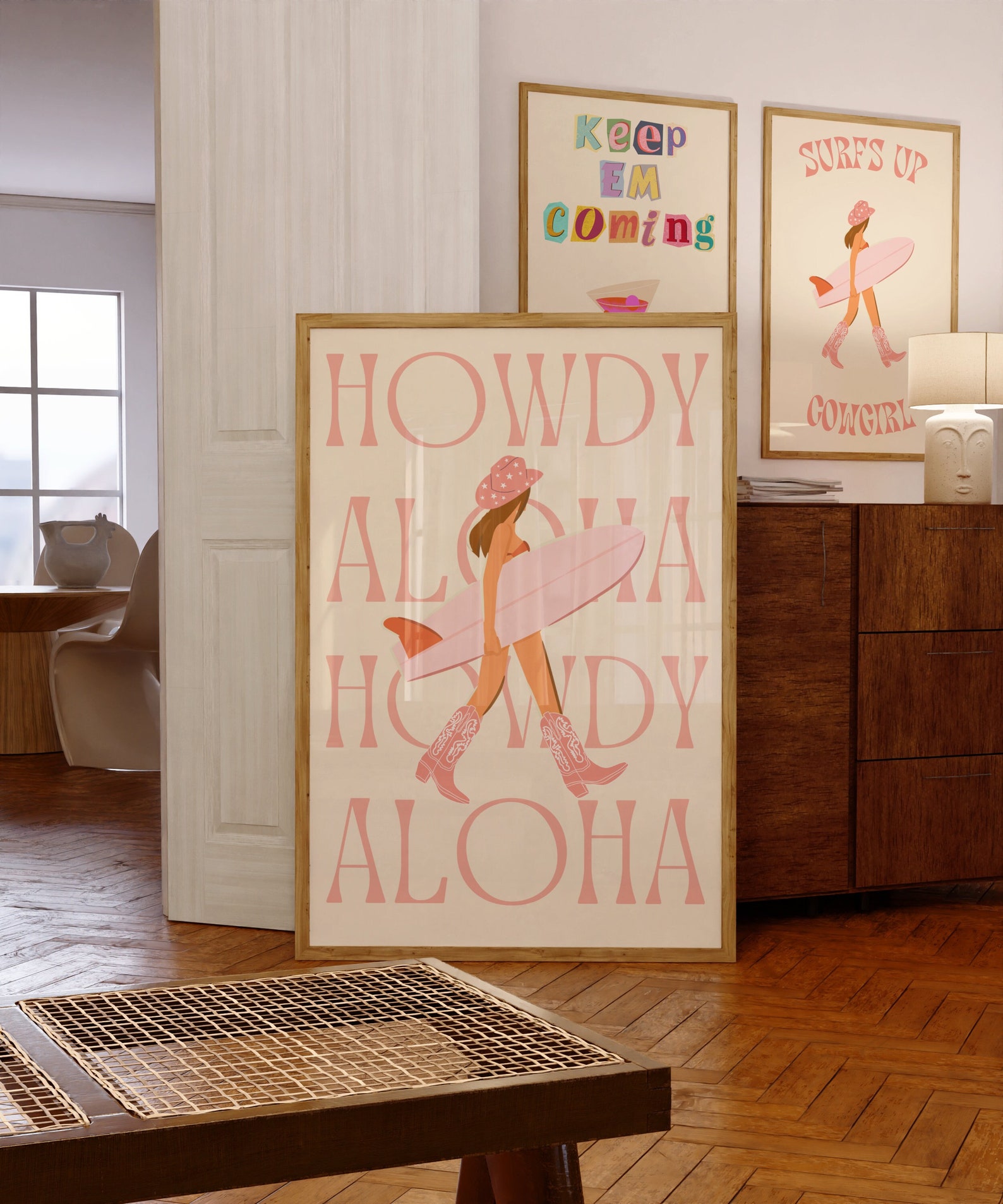 Howdy and Aloha Cowgirl Print, Coastal Cowgirl Printable, Cowgirl ...