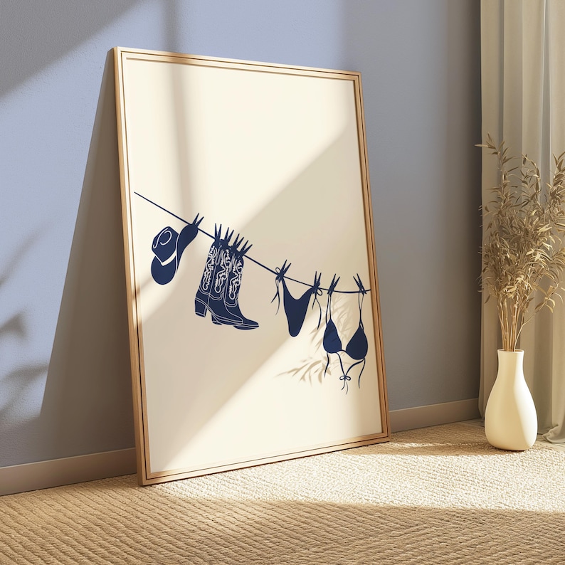 Bikini Art Poster | Physical Print | Rolled Poster | Navy Bikini Beach ...