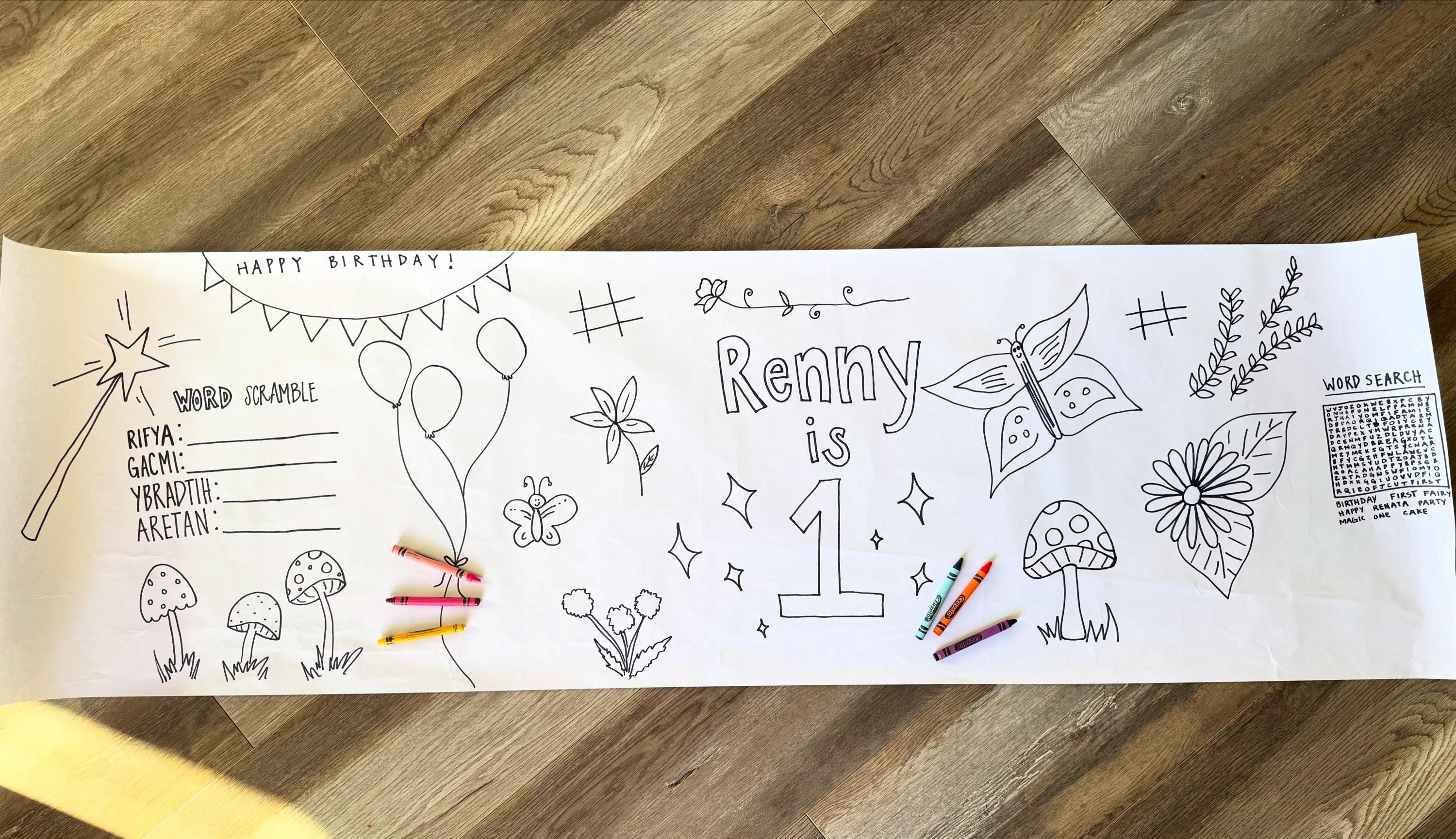Giant Coloring Paper for Kids’ Themed Birthday Parties - Etsy