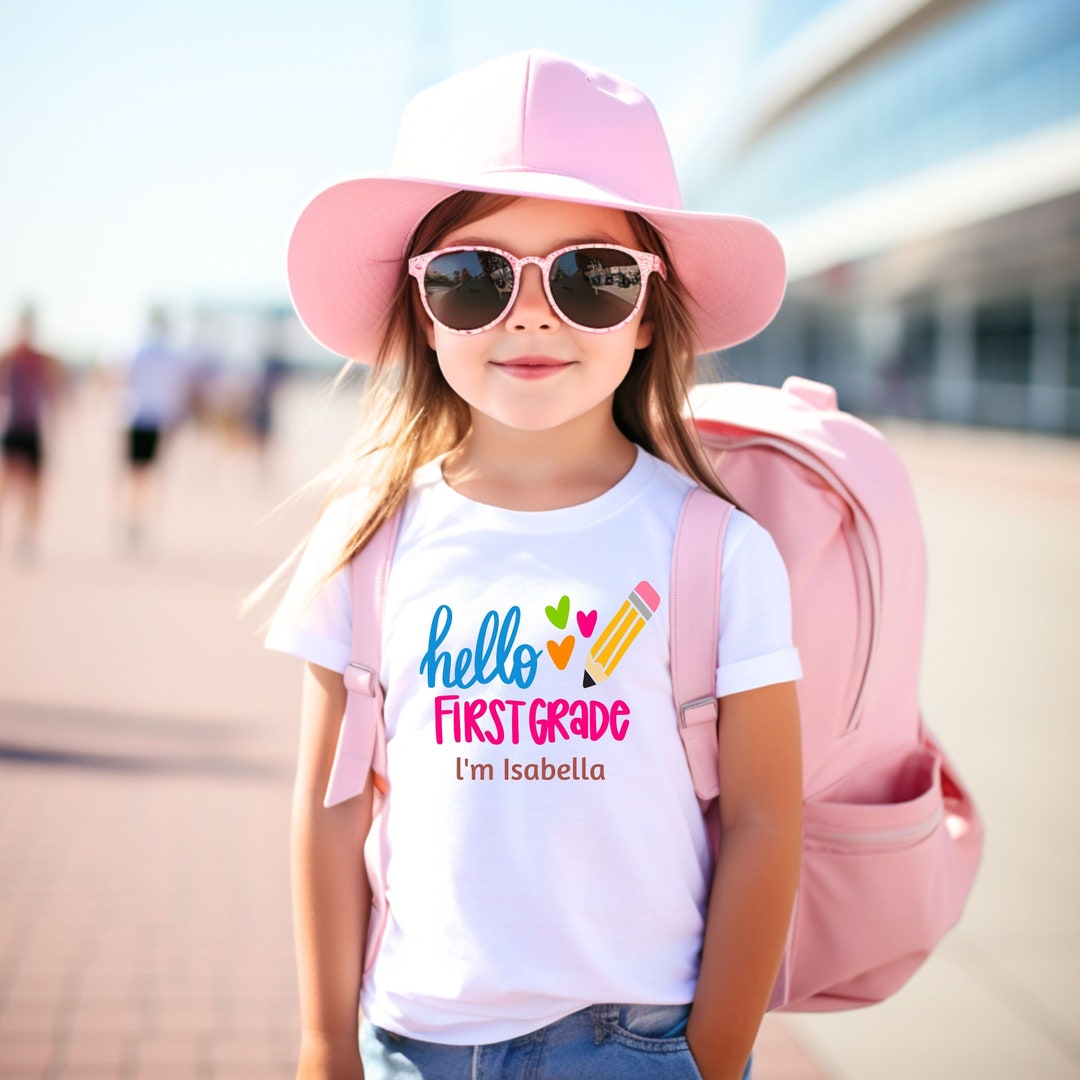 First Grade Back to School T-shirt: Colorful Hello 1st Grade Outfit - Etsy
