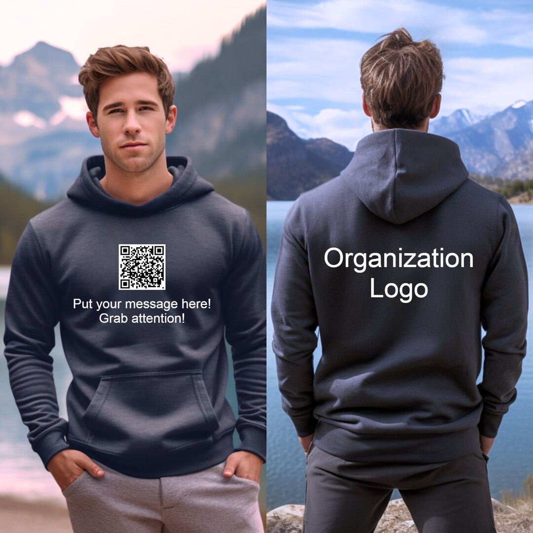Custom QR Code Hoodie Business Logo Hoodie Gift for Social Worker ...