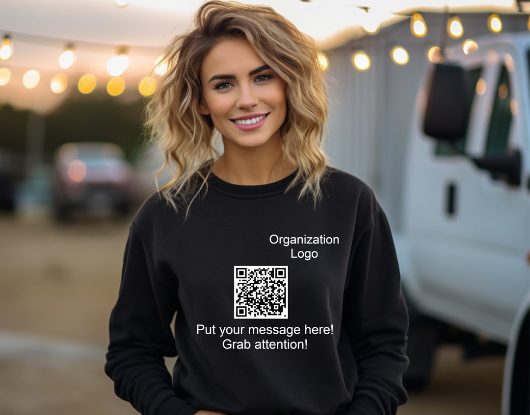 Custom QR Code Sweatshirt Business Logo Sweater Gift for Social Worker ...