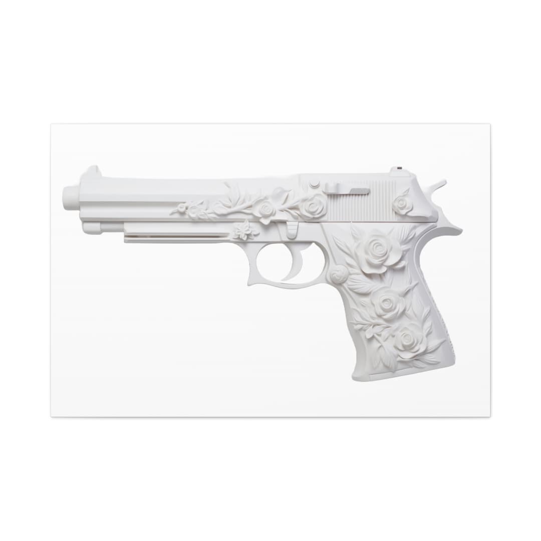 Minimalistic Art: Porcelain Gun on White Powerful Symbolism and ...